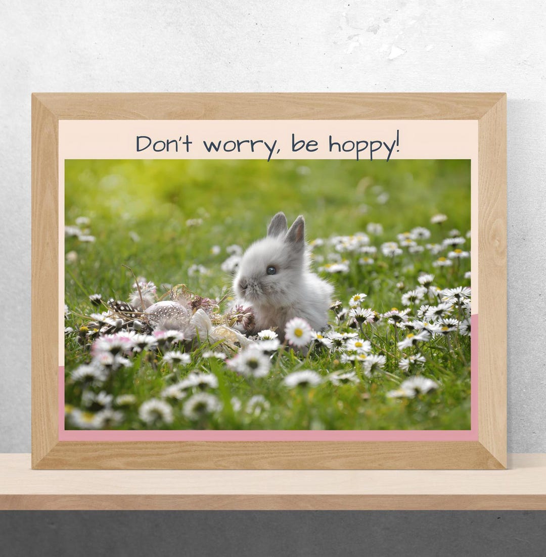 Don't Worry Be Hoppy - Digital Download Print, Easter Decor Gift, Wall ...