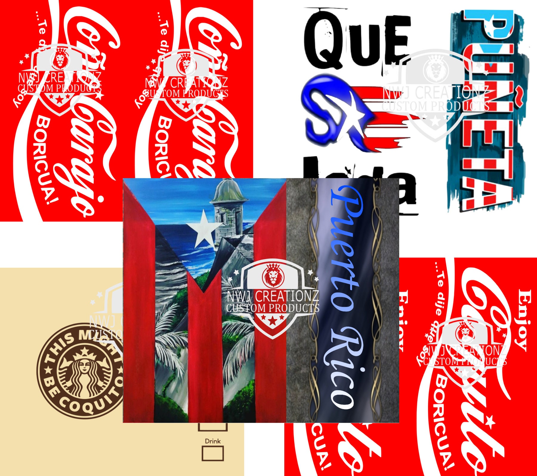 Puerto Rico Bundle Tumbler Png for 20 Oz Skinny Tumbler Sublimation - Etsy