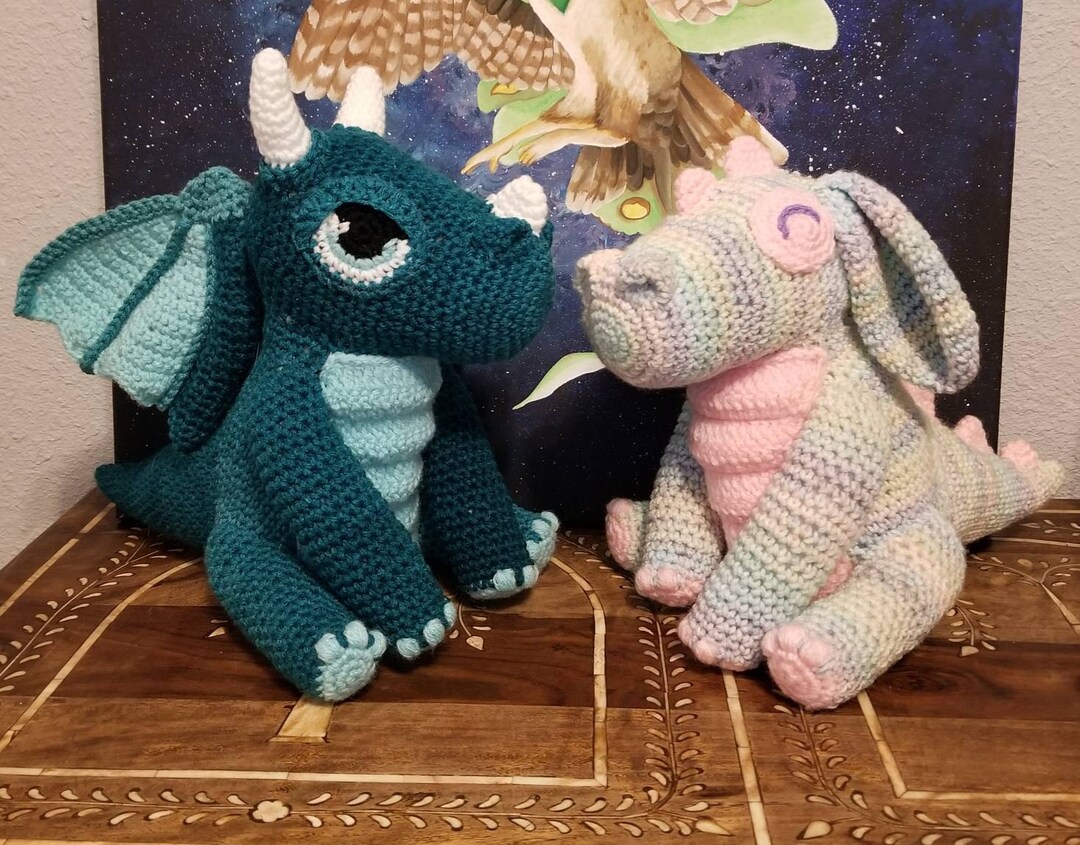 Orbit and Halo the Dragons, Hand Crochet Dragon, Amigurumi Stuffed ...