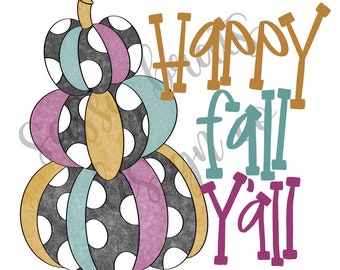 Happy Fall Yall Art | Etsy