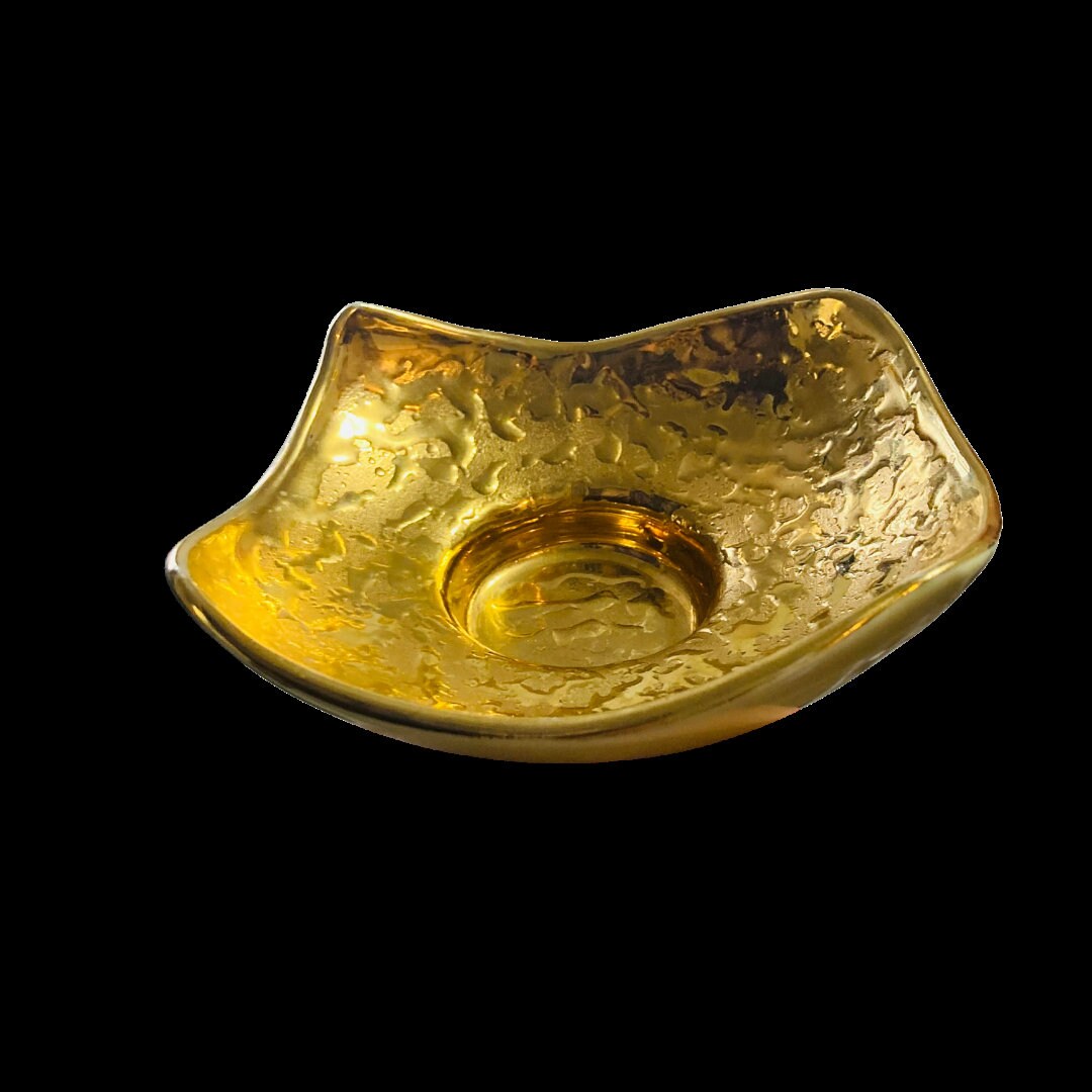 22k Gold Hand Decorated Dish RARE 9/70 - Etsy