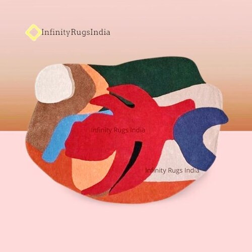 Irregular Shaped Rug Unique Colorful Rugs Hand Tufted Carpet - Etsy