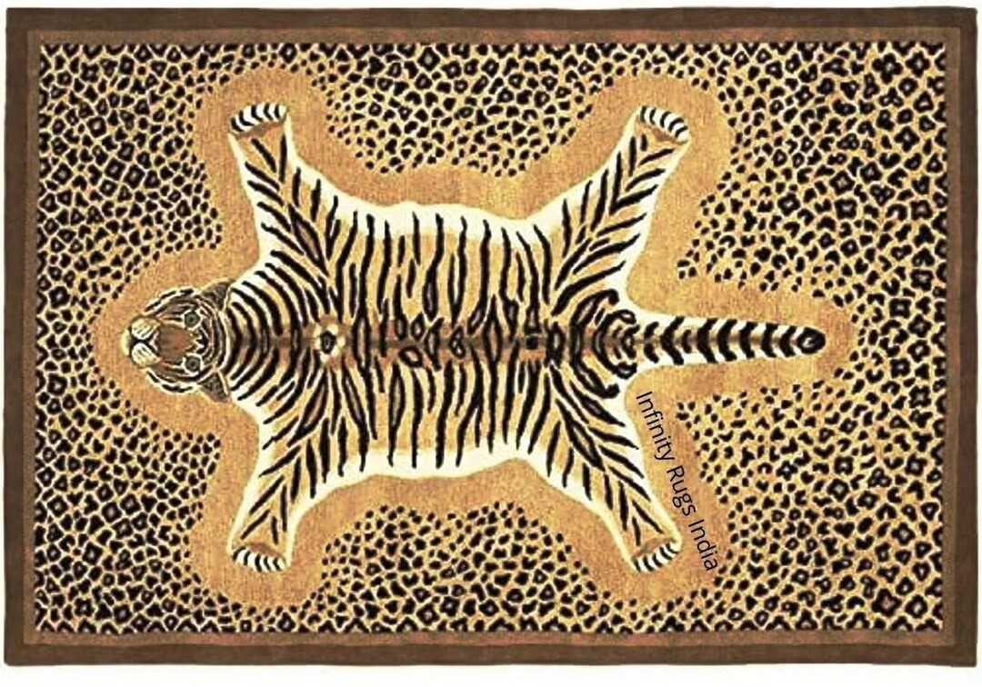 Tiger Rug Area Tufted Wool Rug for Bedroom Aesthetics Wool Carpet for ...