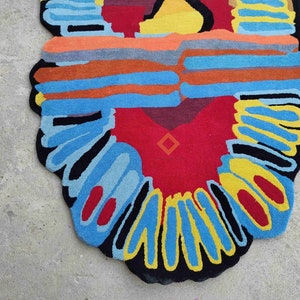 Irregular Shaped Rug, Unique Colorful Rugs Hand Tufted Carpet - Etsy