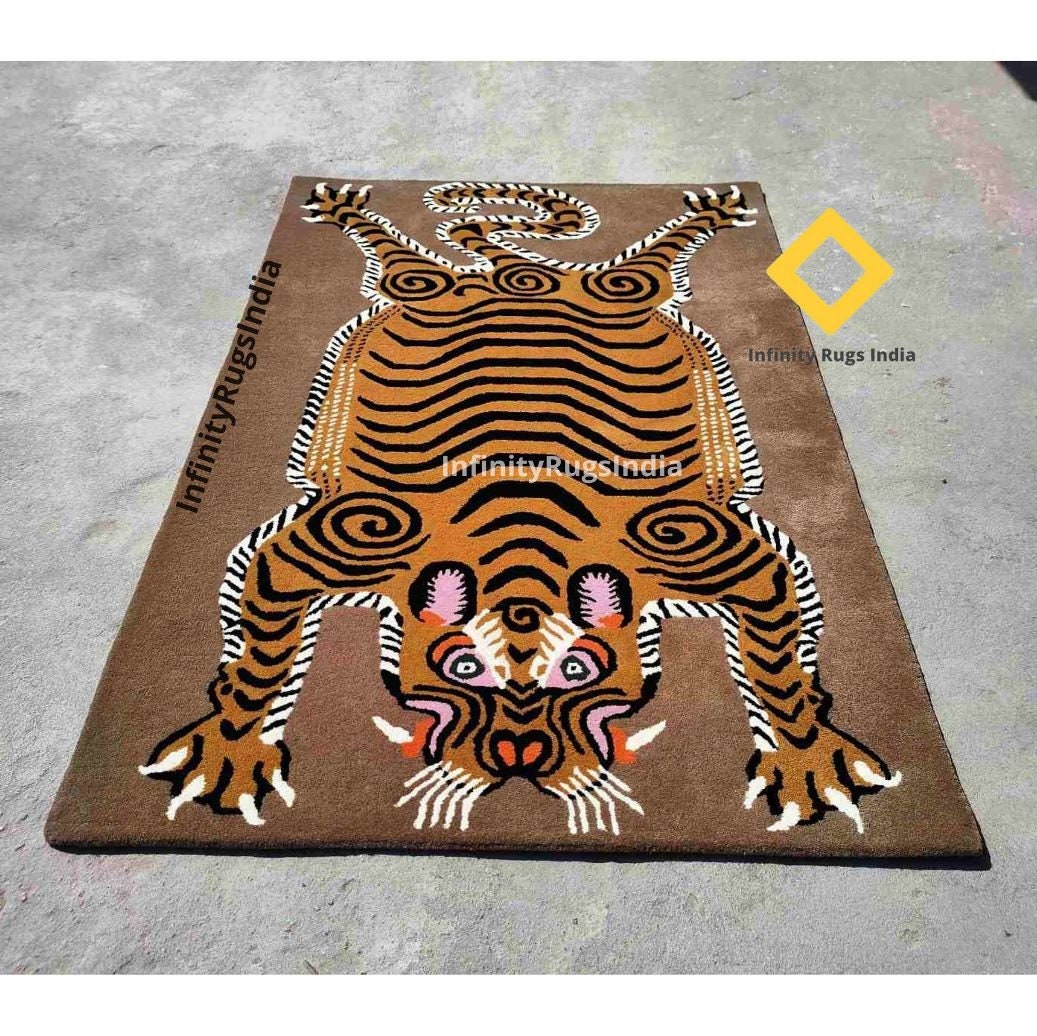 Handmade Wool Tiger Rug, Tibetan Style, Bedroom Living Room Carpet - Etsy