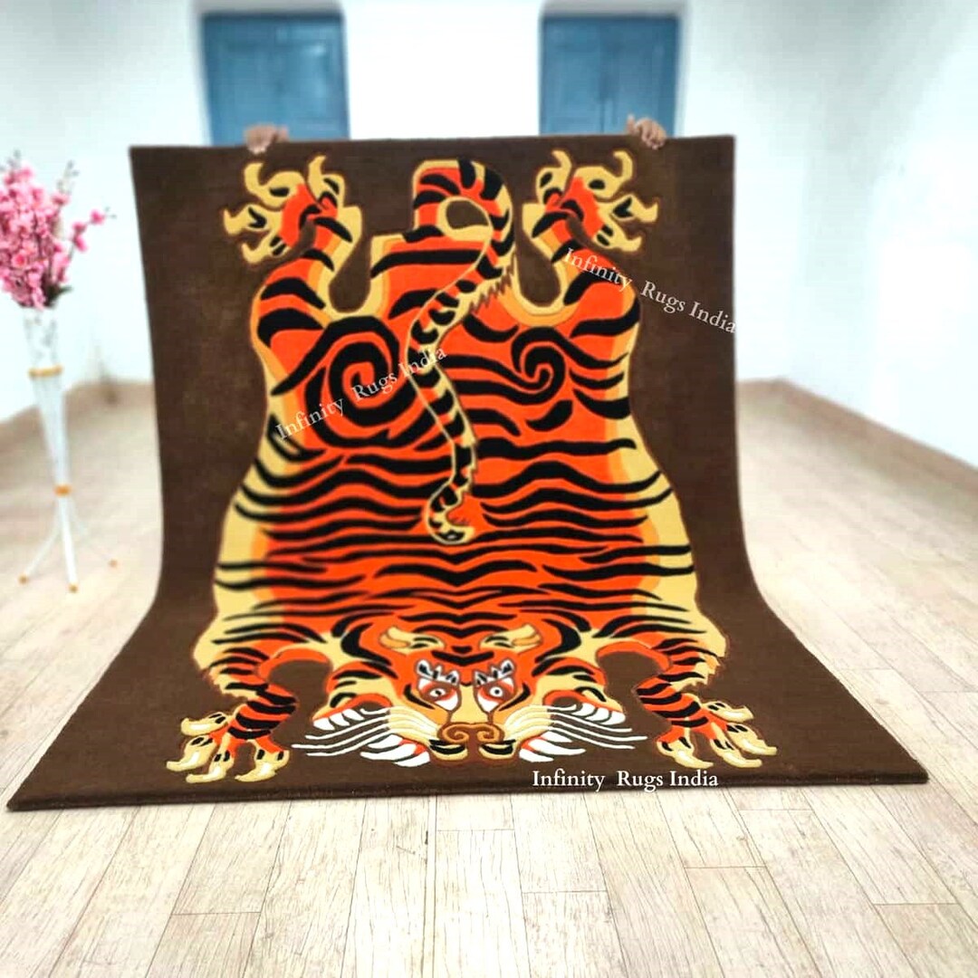 Tiger Rug Tiger Wool Tiger Carpet Woolen Area Rug for Living Room ...