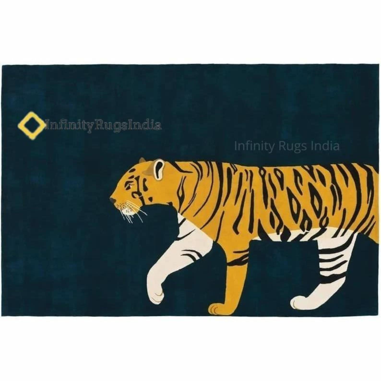 Tiger Rug Pink / Wool Area Rug for Living Room Dining - Etsy