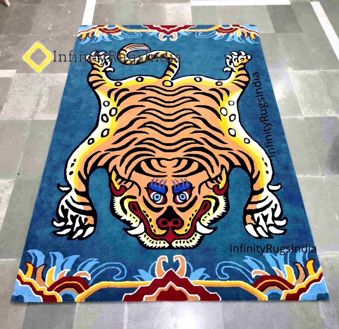 Tibetan Tiger Rug / Wool Area Rug for Living Room, Dining, Bedroom ...