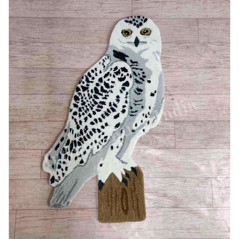 Owl Rug Bird Carpet Beautiful White Owl Area Carpet Handtufted - Etsy