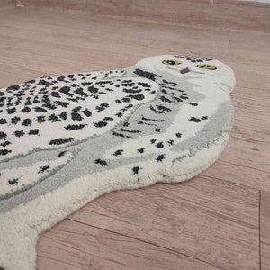 Owl Rug Bird Carpet Beautiful White Owl Area Carpet Handtufted Wool ...