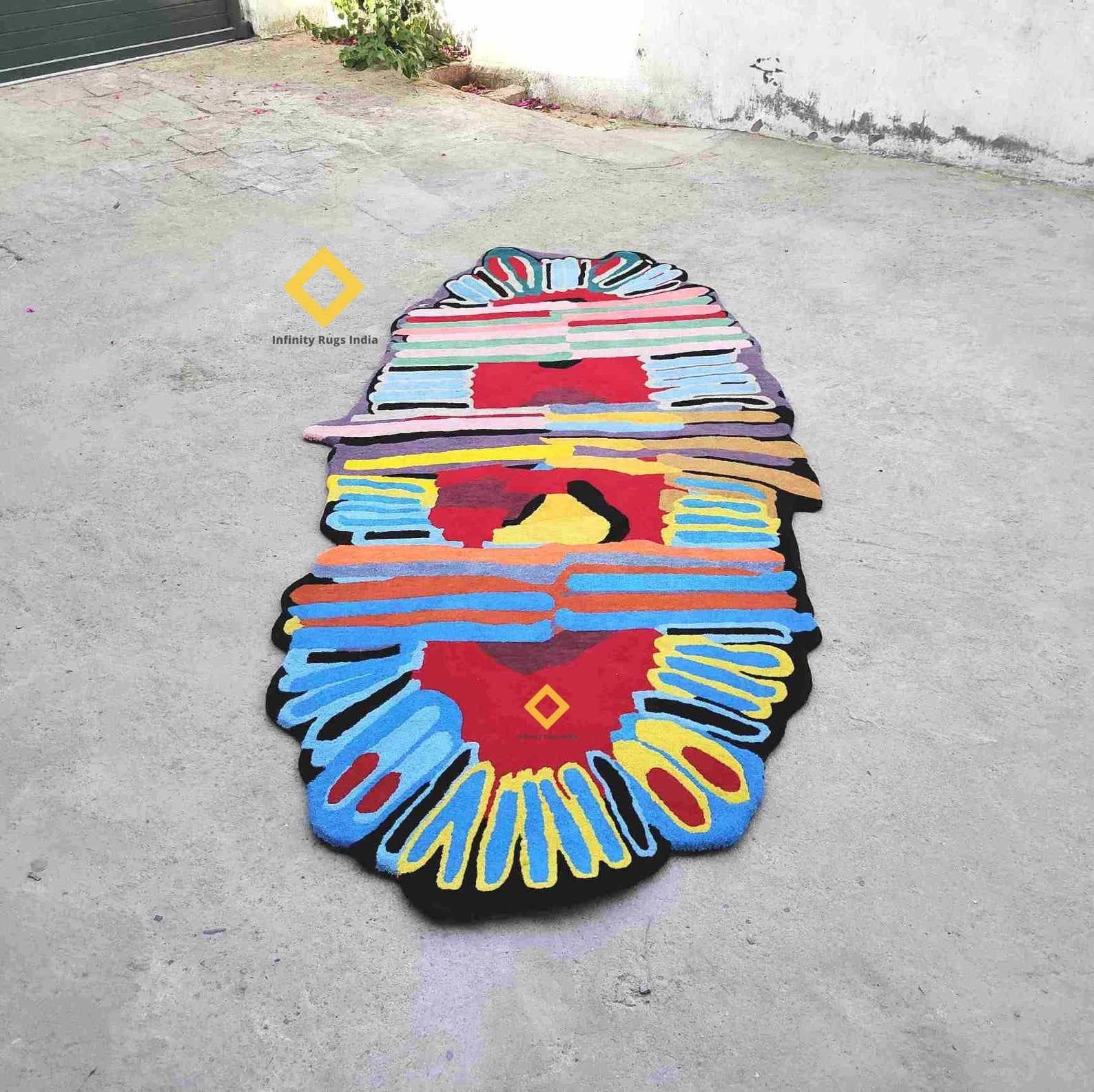 Irregular Shaped Rug Unique Colorful Rugs Hand Tufted Carpet - Etsy