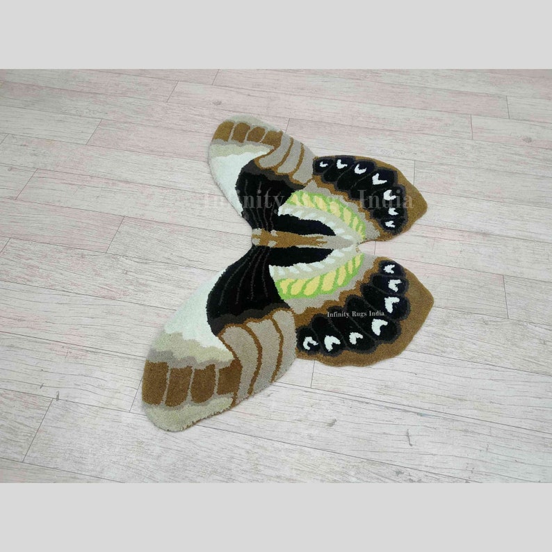 Hand-tufted Wool Butterfly Rug, Multicolor Accent Carpet, Kids Room ...