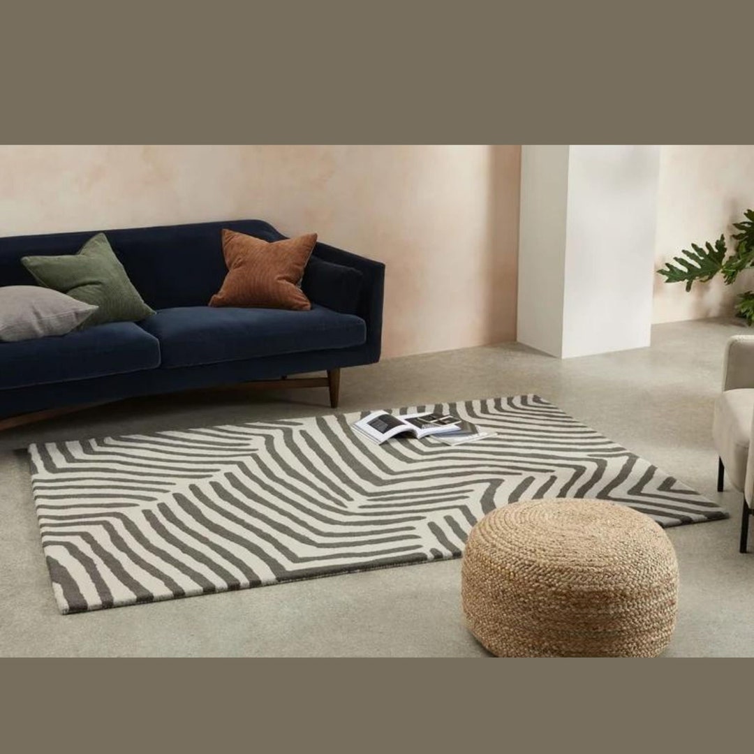 Zebra Rug Animal Print Tufted Wool Rug Carpet - Etsy