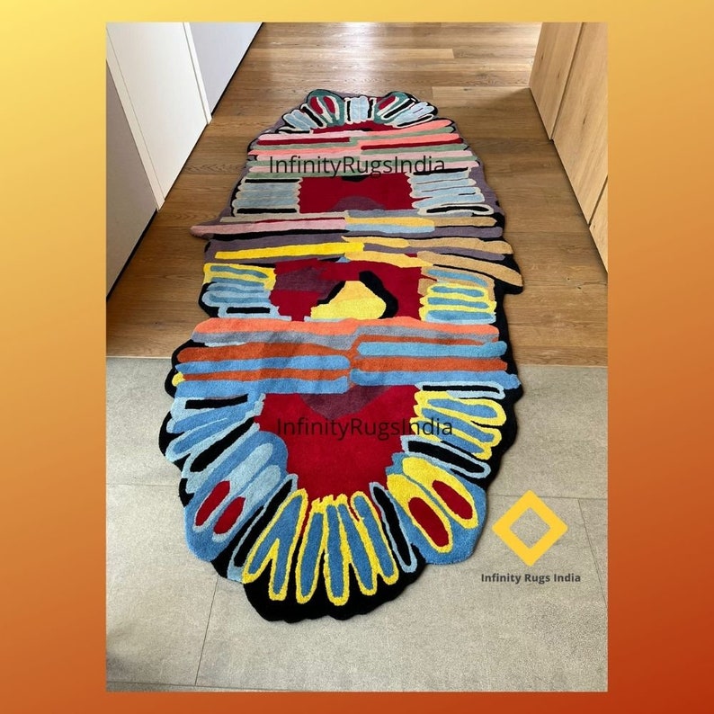 Irregular Shaped Rug Unique Colorful Rugs Hand Tufted Carpet - Etsy