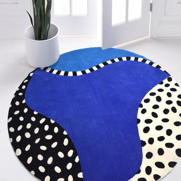 Blue Round Rug - Etsy