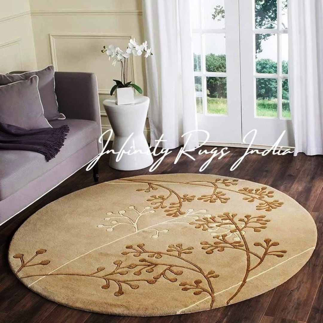 Round Rug Round Carpet Hand Tuft Wool Circle Rug for Bedroom - Etsy