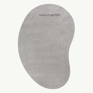 Kidney Shaped Rug Area Carpet for Bedroom / Shaped Wool Rug for Living ...