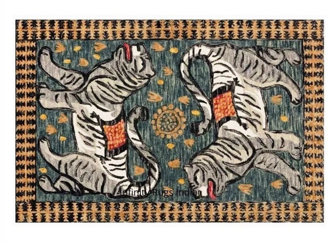 Tibetan Tiger Rug Tibetian Tiger Carpet Desingn Rug in Tye Dye - Etsy