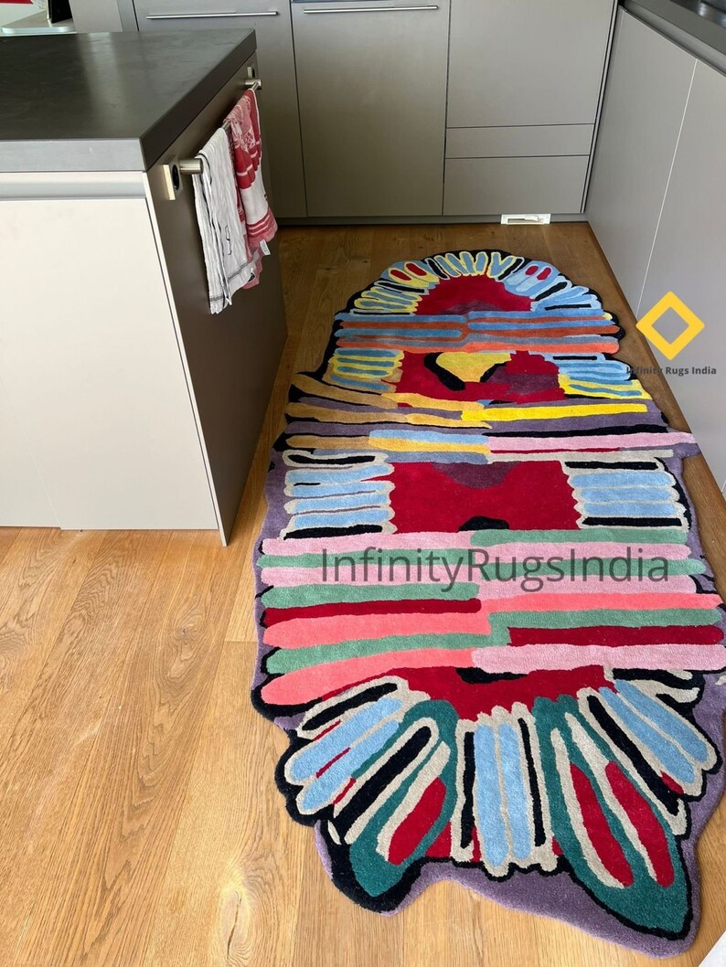 Irregular Shaped Rug Unique Colorful Rugs Hand Tufted Carpet - Etsy