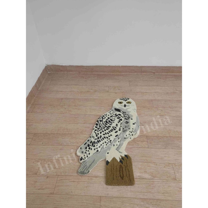 Owl Rug Bird Carpet Beautiful White Owl Area Carpet Handtufted - Etsy