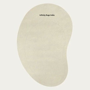 Kidney Shaped Rug Area Carpet for Bedroom / Shaped Wool Rug for Living ...