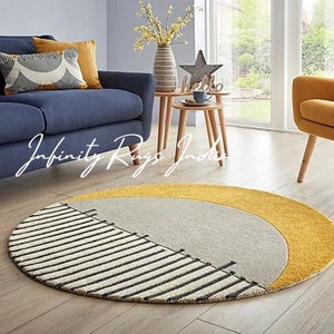 Modern Round Area Rug Woolen Carpet for Living Room. Premium - Etsy