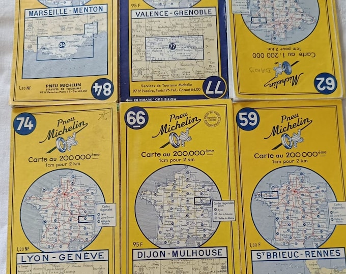 Vintage Map Michelin Road Map - Etsy