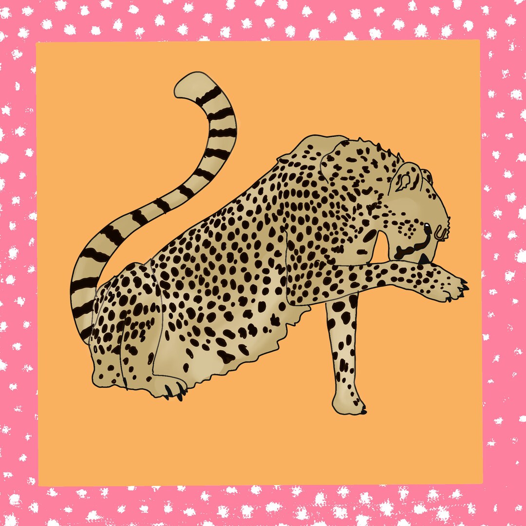 Chillin' Cheetah Art Print - Etsy