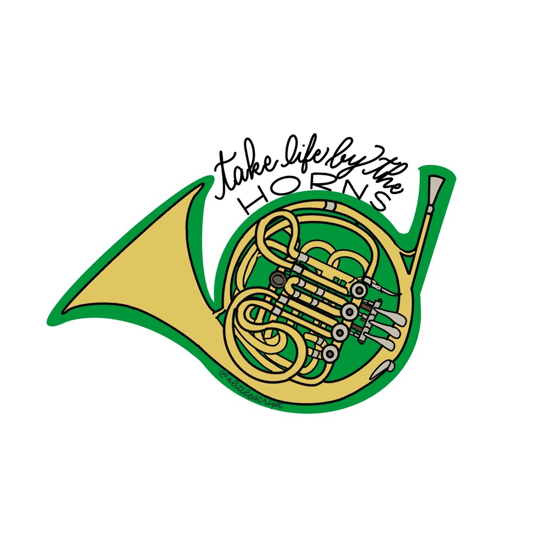 French Horn Sticker | Hydroflask Sticker | Laptop Sticker |waterproof ...