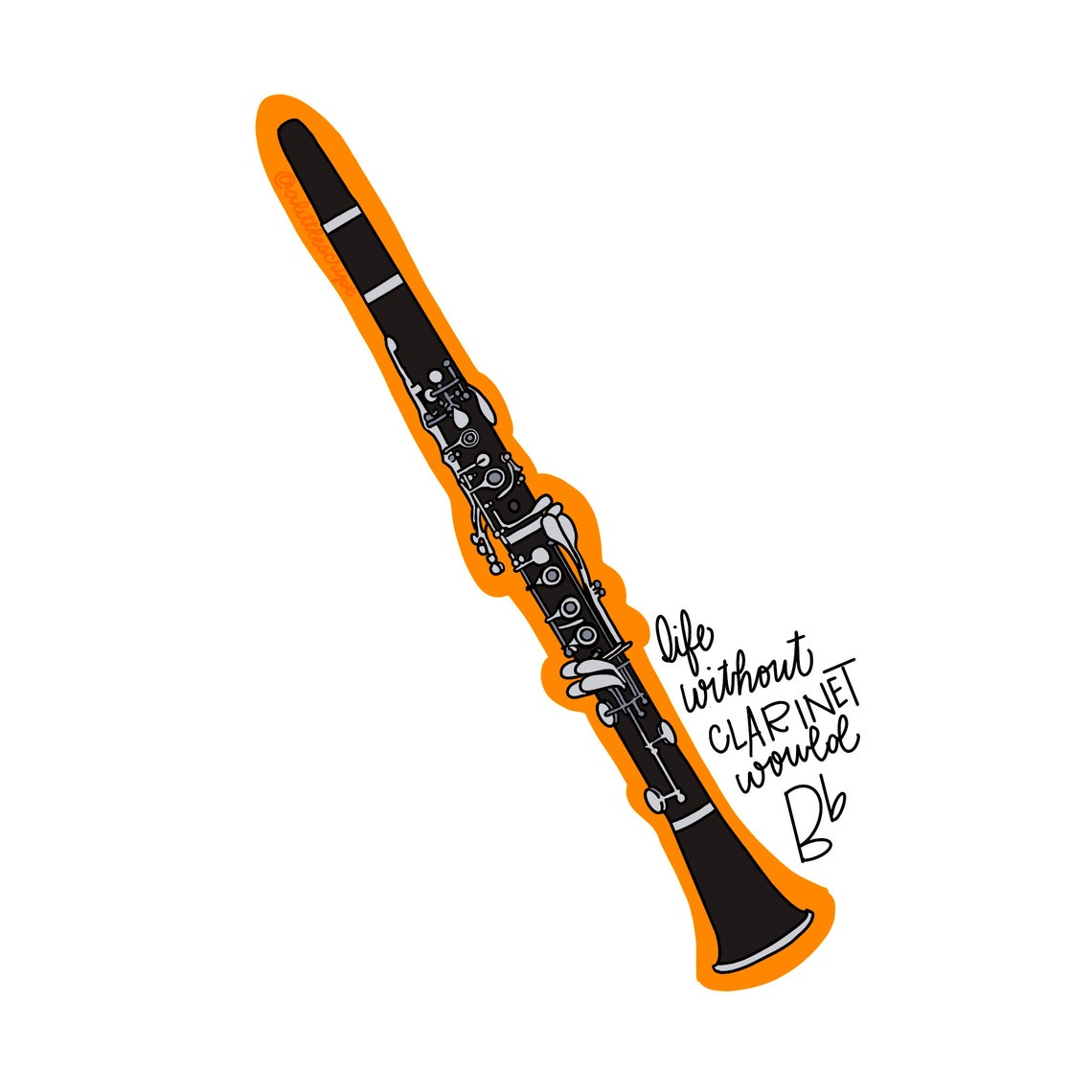 Clarinet Sticker | Hydroflask Sticker | Laptop Sticker | Waterproof ...