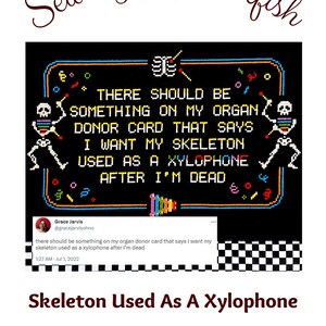 Skeleton Used as a Xylophone - Cross Stitch Pattern Keeper PDF Digital ...