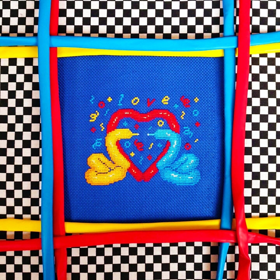 Balloon Swan Sweethearts Cross Stitch Pattern Keeper PDF Printable ...