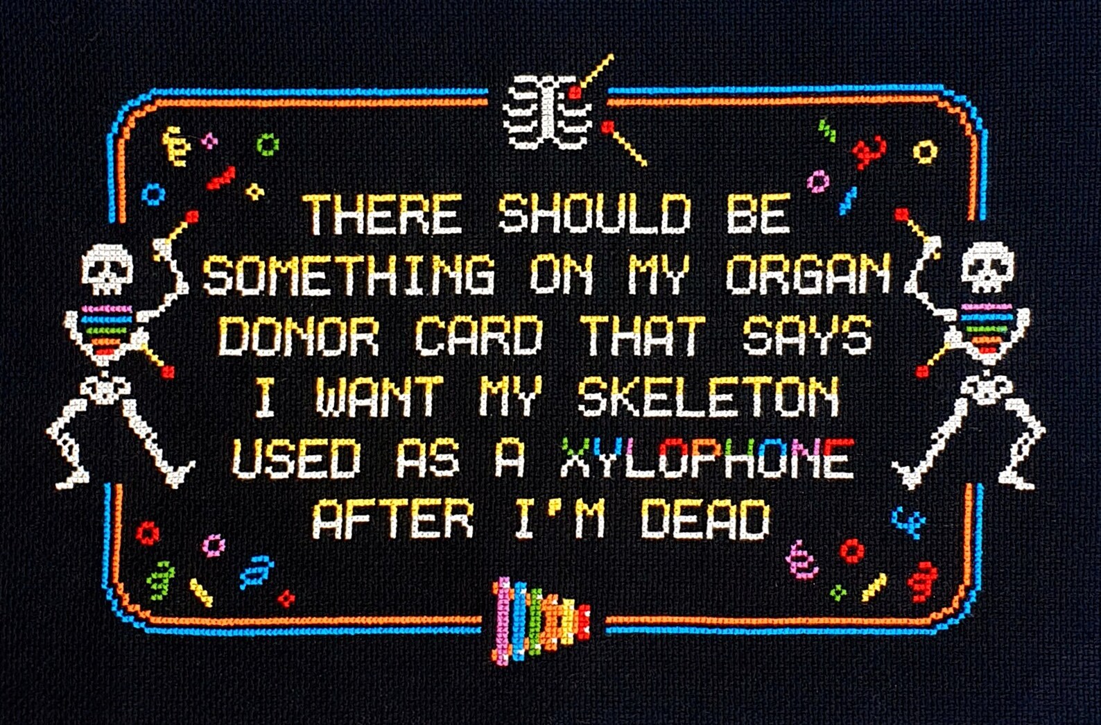 Skeleton Used as a Xylophone - Cross Stitch Pattern Keeper PDF Digital ...