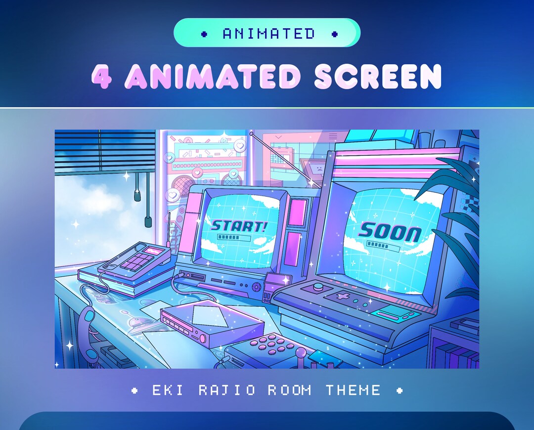 Retro Arcade Animated Stream Screen Pack for Twitch/gaming Room Stream ...