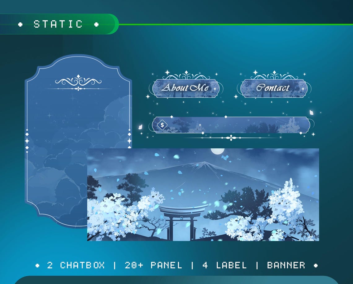 Yuki No Tori Animated Stream Overlay Package for Twitch/winter in Japan ...