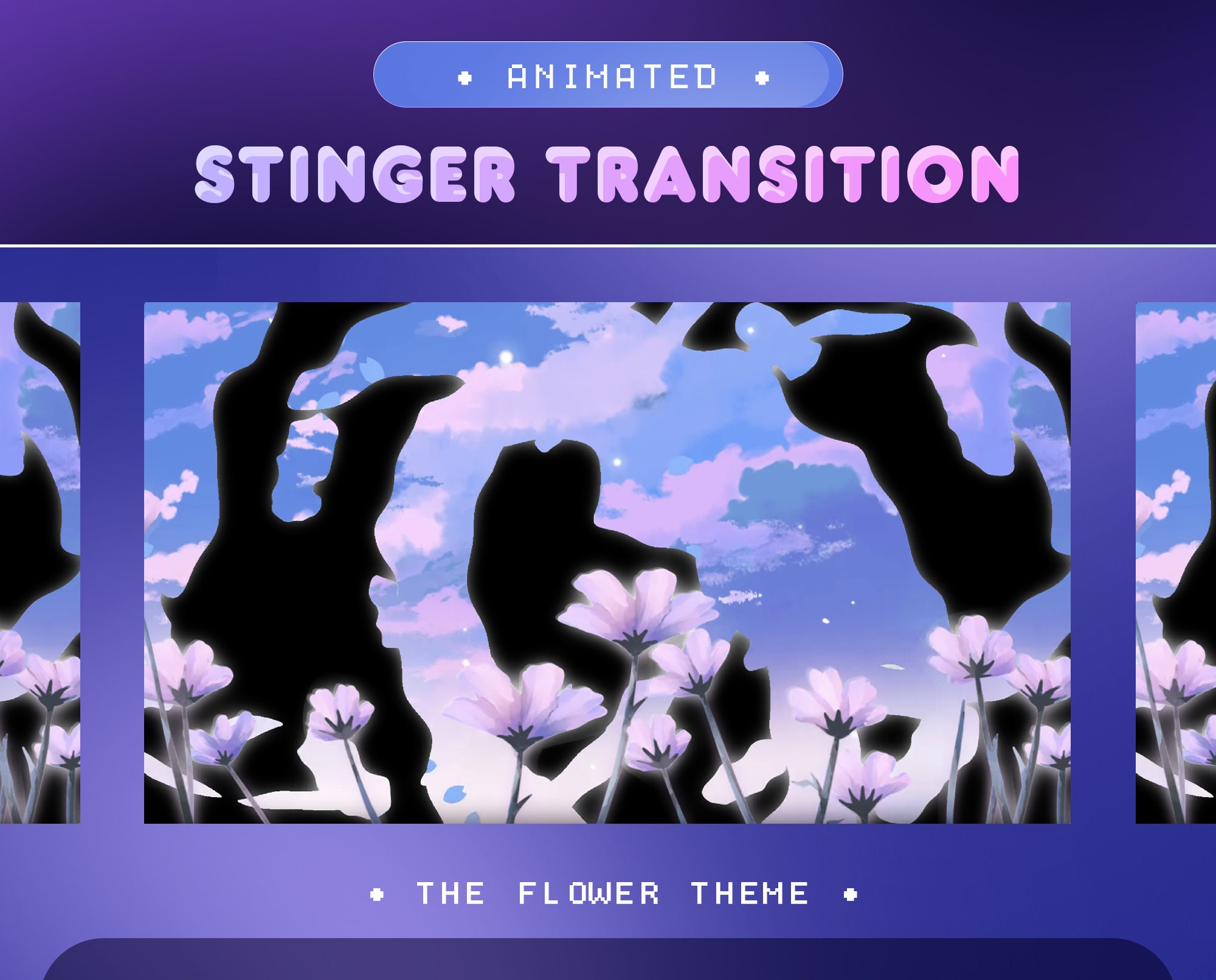 Stinger Transition Aesthetic Flower for Twitch, Kick, Youtube/blue ...