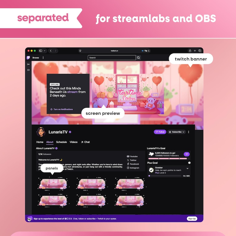 Animated Loveletter Desk Stream Package: Pastel Pink Kawaii for Twitch ...