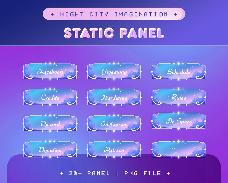 Animated Night City Stream Package for Twitch, Kick and Youtube/fantasy ...