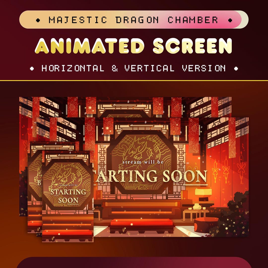 Majestic Dragon Chamber Animated Stream Screen for Twitch/vertical ...