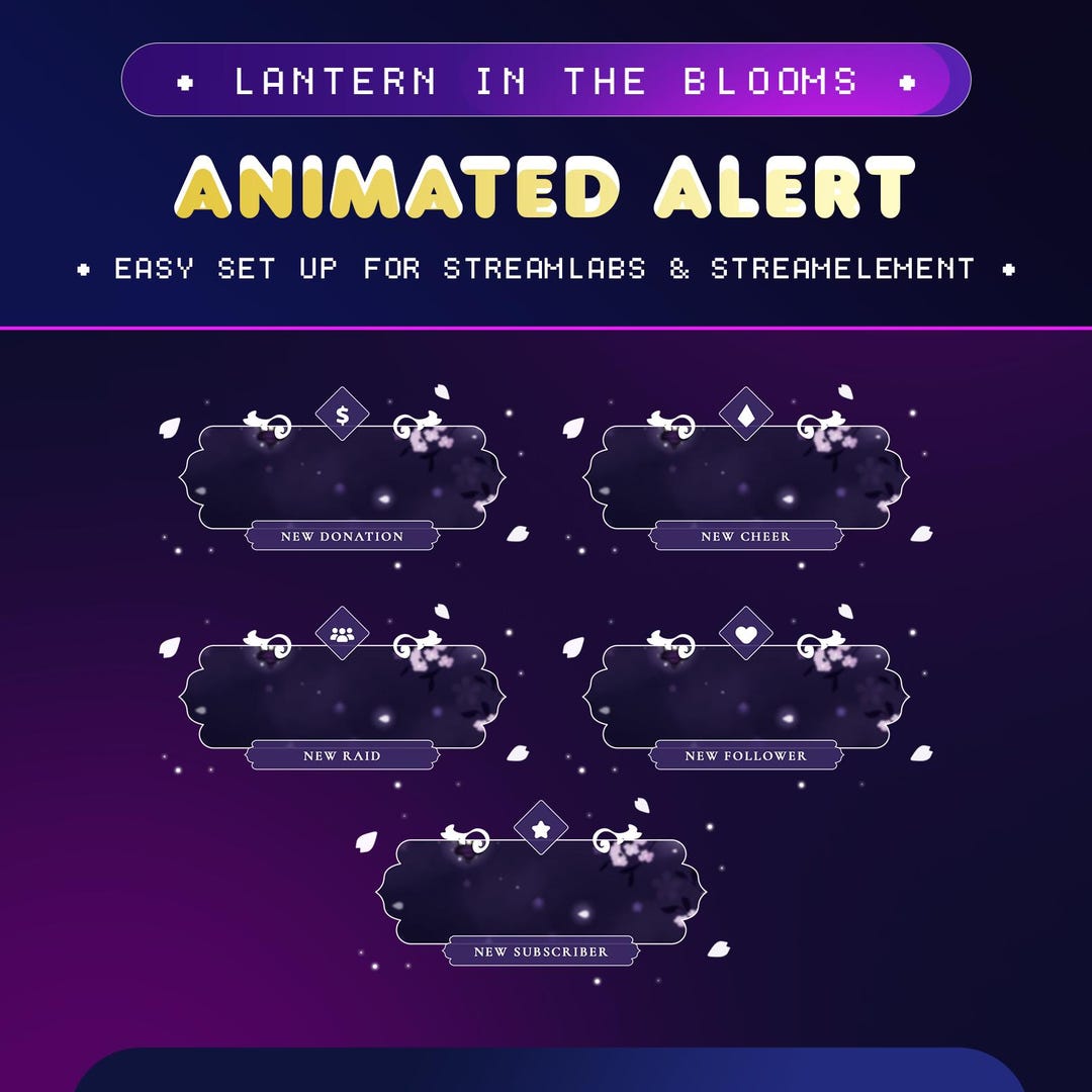Lantern in the Blooms Animated Stream Alert Package for Twitch ...