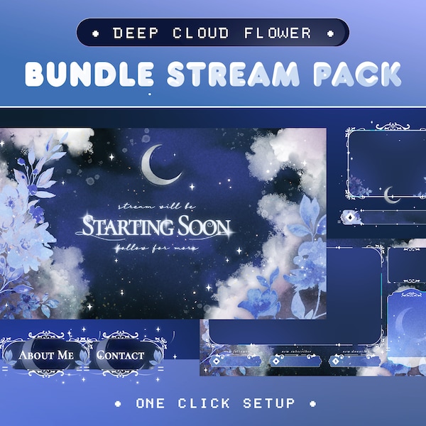 Vtuber Animated Stream Pack Blue - Etsy
