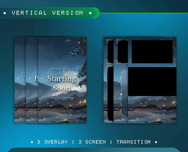 Moonveil Torii Animated Stream Overlay Package for Twitch/vertical ...