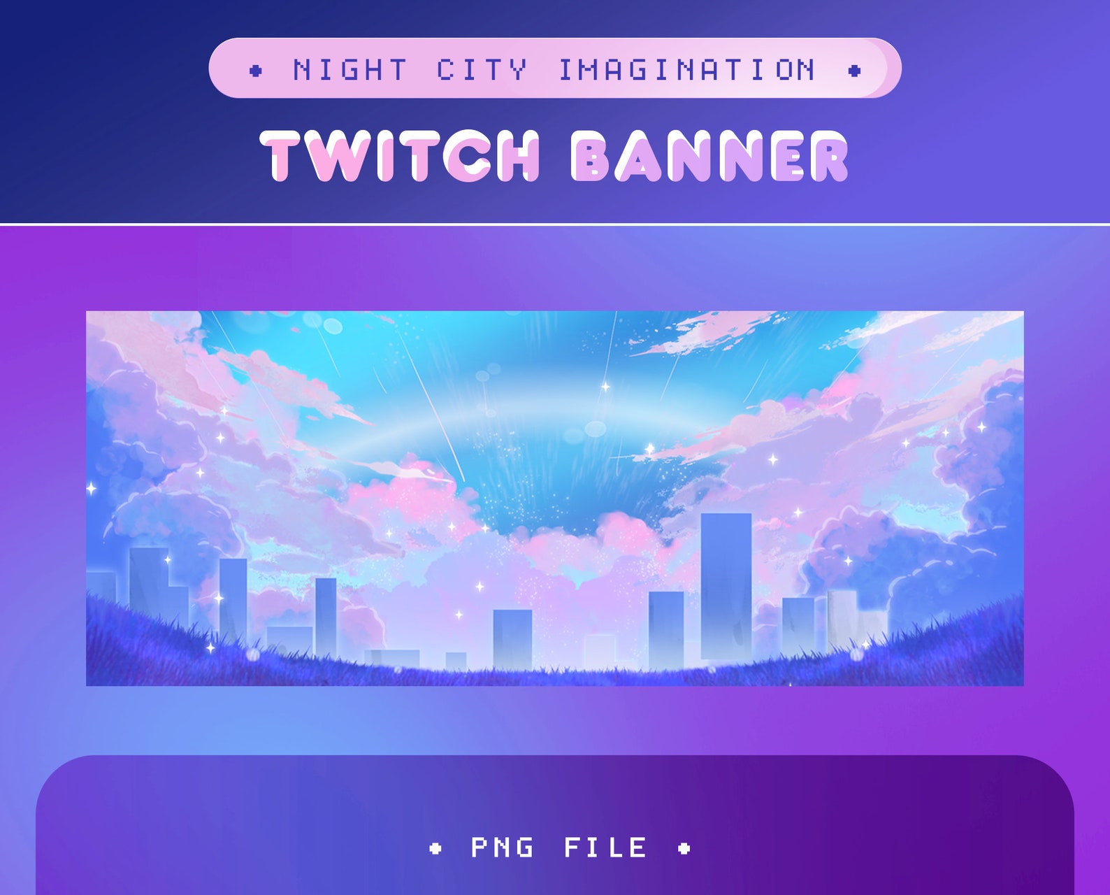Animated Night City Stream Package for Twitch, Kick and Youtube/fantasy ...