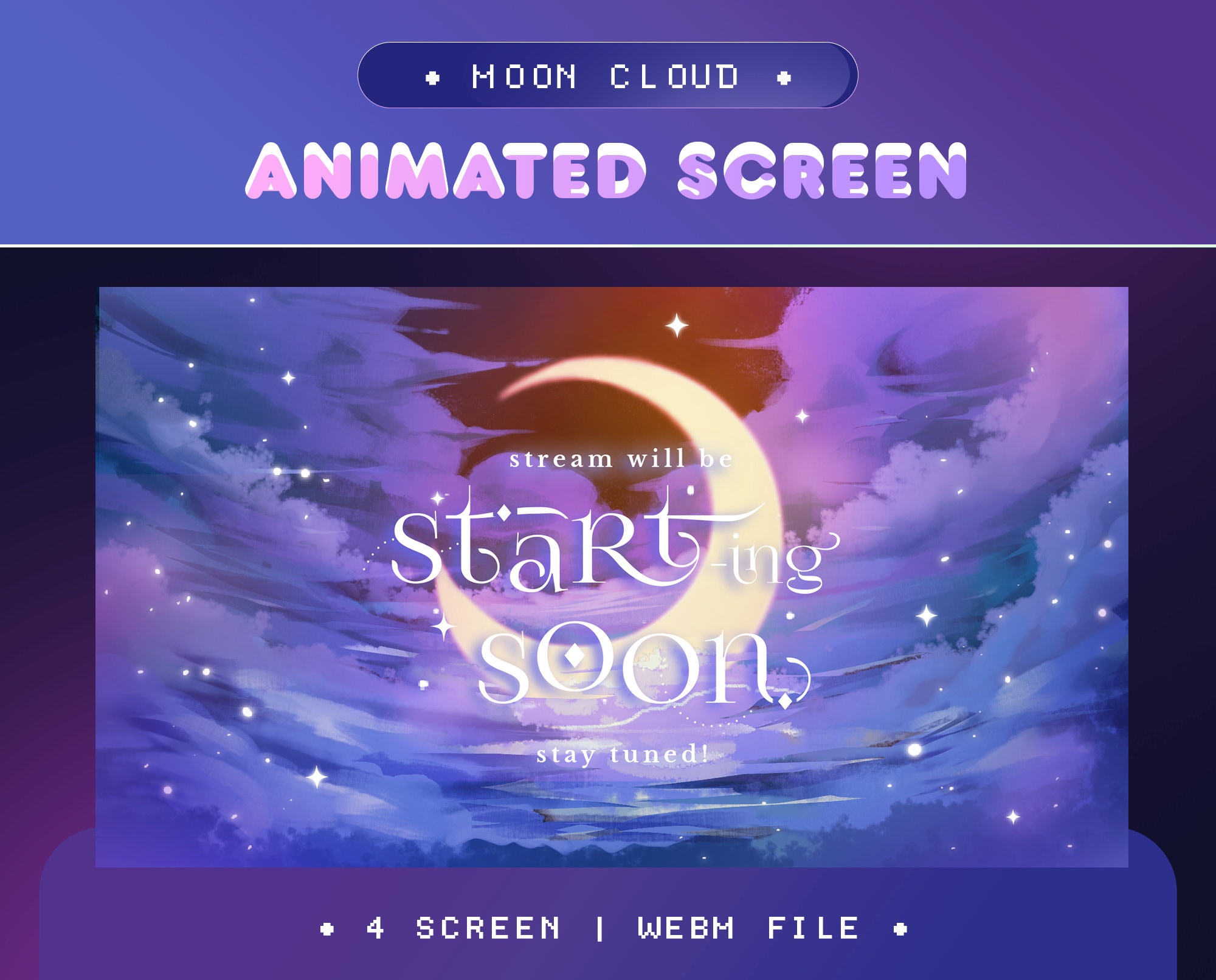 Aesthetic Animated Stream Pack for Twitch, Kick, Youtube/celestial ...