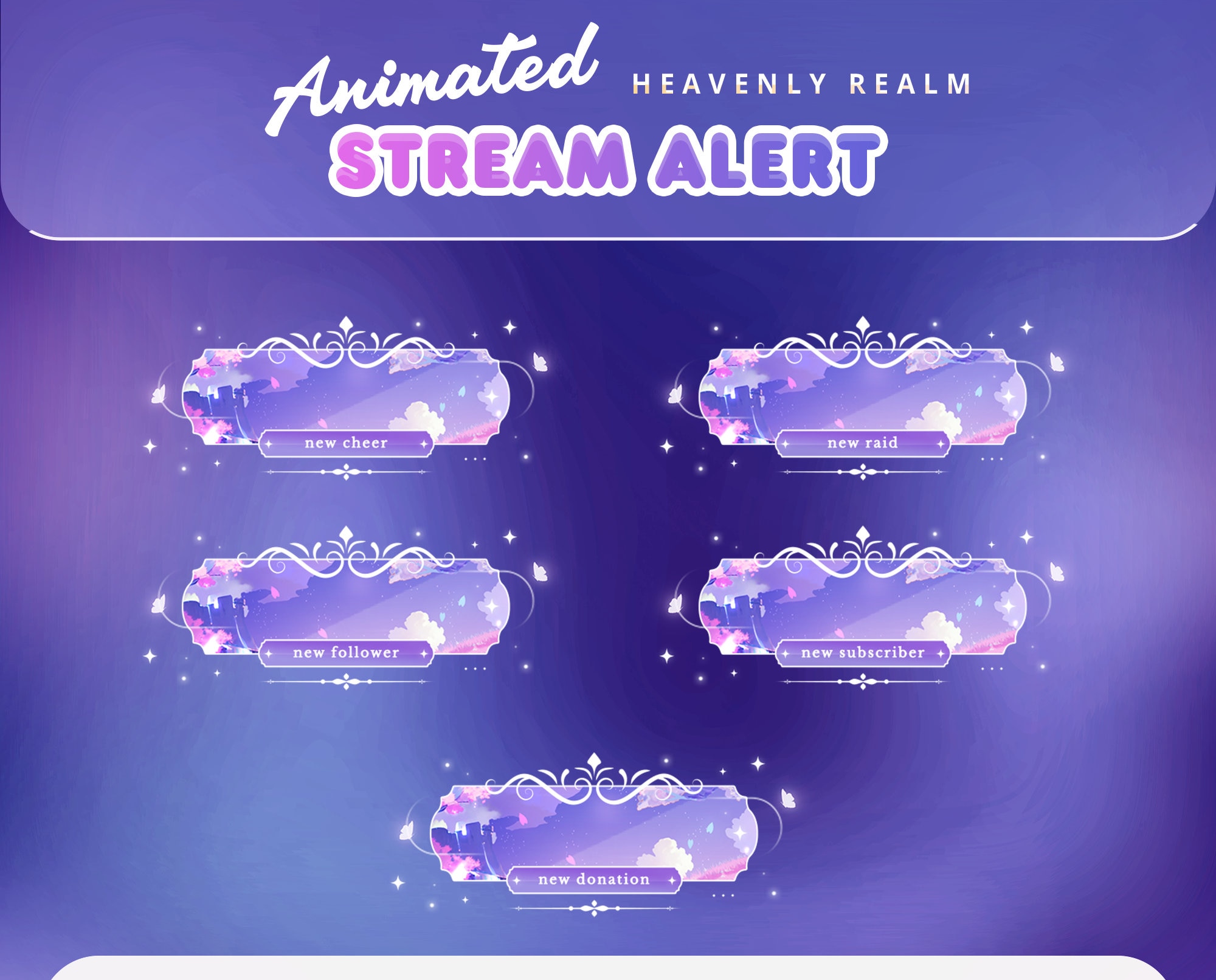 Heavenly Realm Vtuber Animated Stream Alert for Twitch, Kick, Youtube ...