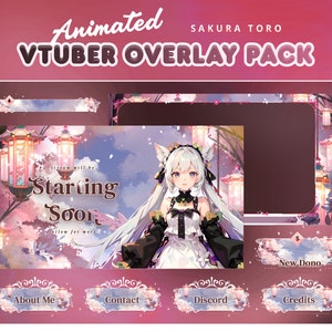 Sakura Toro Animated Stream Pack for Twitch, Kick, Youtube/aesthetic ...