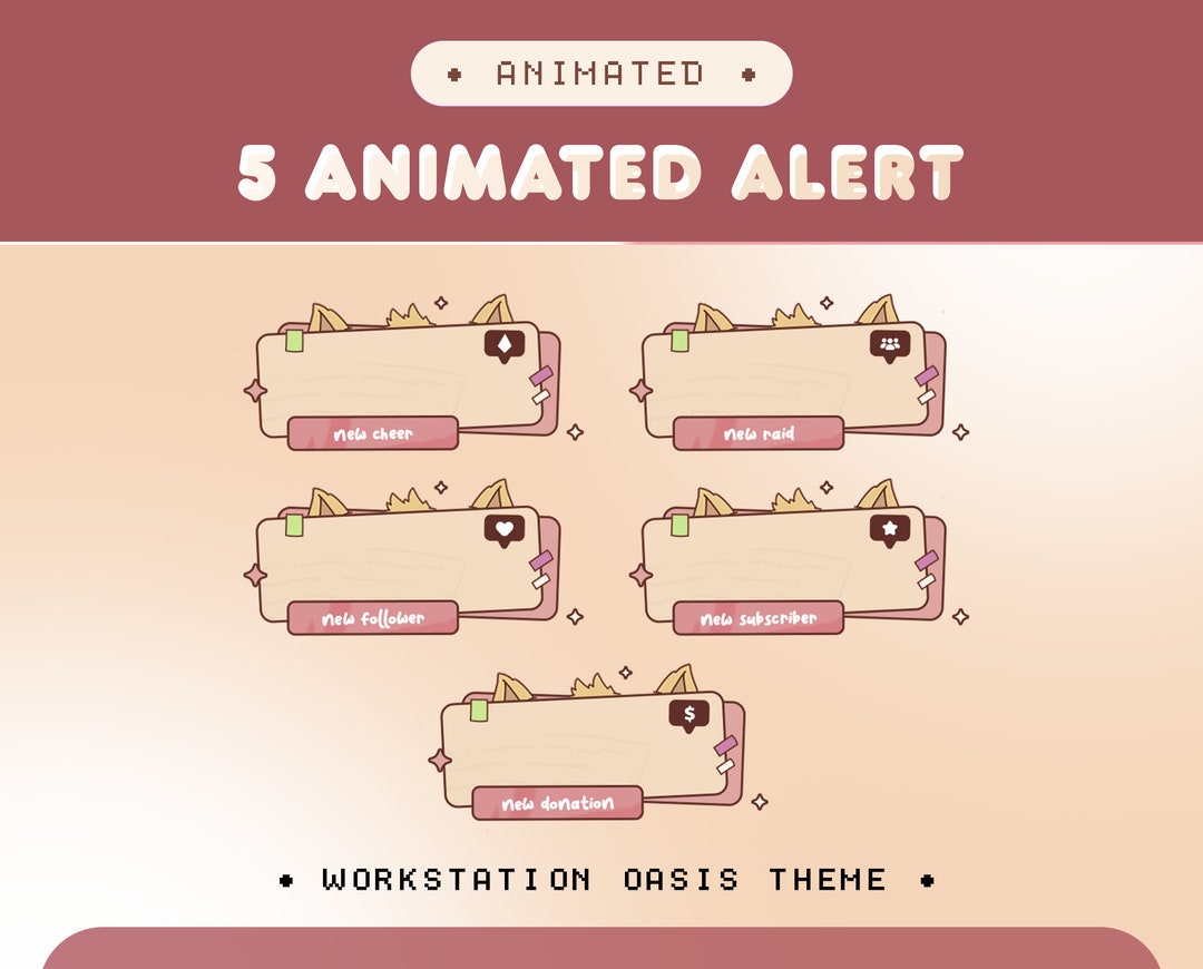 Animated Stream Alert Lofi Cozy for Twitch, Kick, Youtube/workstation ...