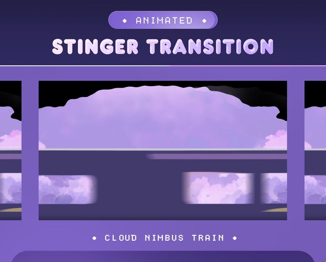 Transition Cloud Nimbus for Twitch, Kick, Youtube/aesthetic Theme/train Overlay Set/alert/panels ...