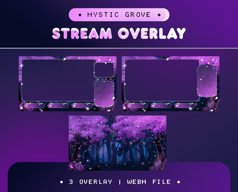 Fantasy Purple Stream Overlay | Mystic Grove Forest Animated Pack ...