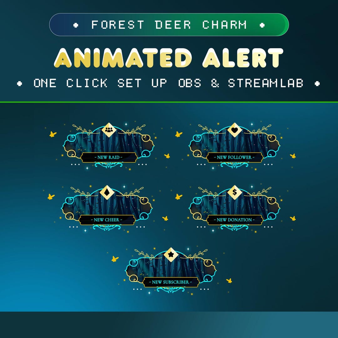Forest Deer Charm Animated Stream Alert for Twitch/aesthetic Forest ...